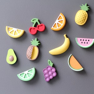 Fruit Magnets, Vegan Magnet, Banana Magnet, Pineapple Magnet, Avocado ...