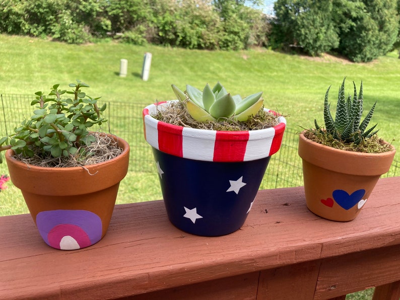 Hand Painted Summer Pots - Etsy
