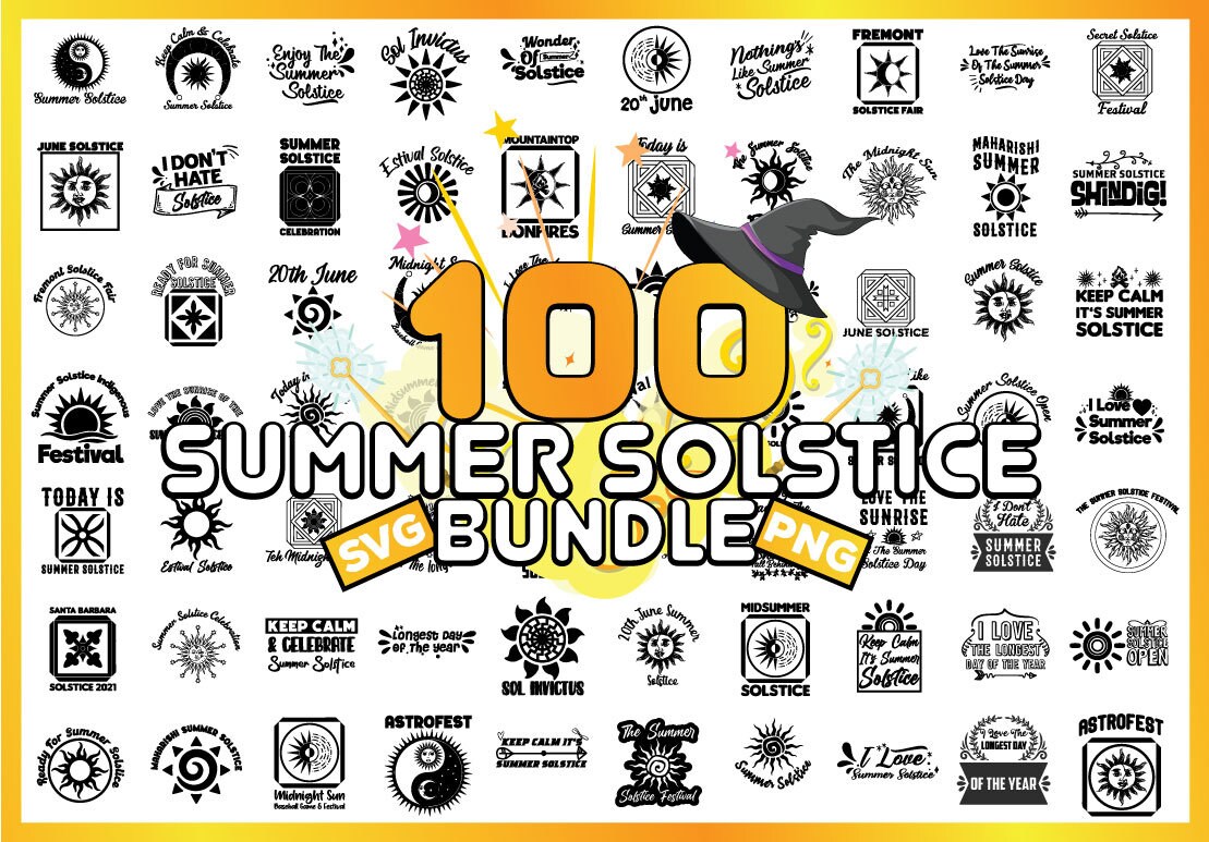 100 Summer Solstice Sayings Quotes SVG / PNG Bundle - Instant Download ...