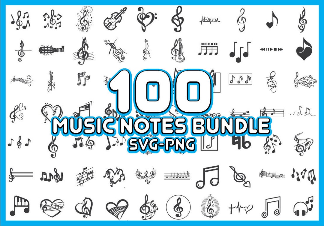 100 Music Notes SVG Bundle, Music Notes Svg, Music Svg Budnle, Music ...