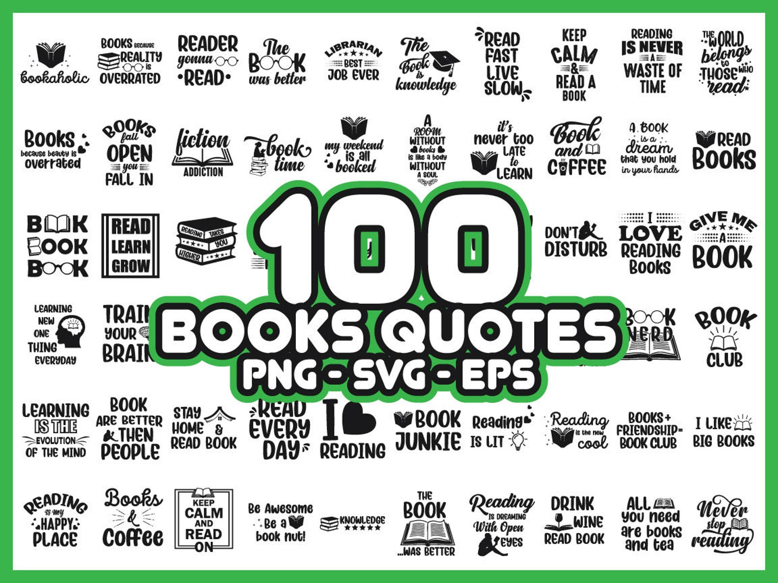100 Book Quotes SVG Bundle Book Svg Book Svg Bundle Book Svg - Etsy