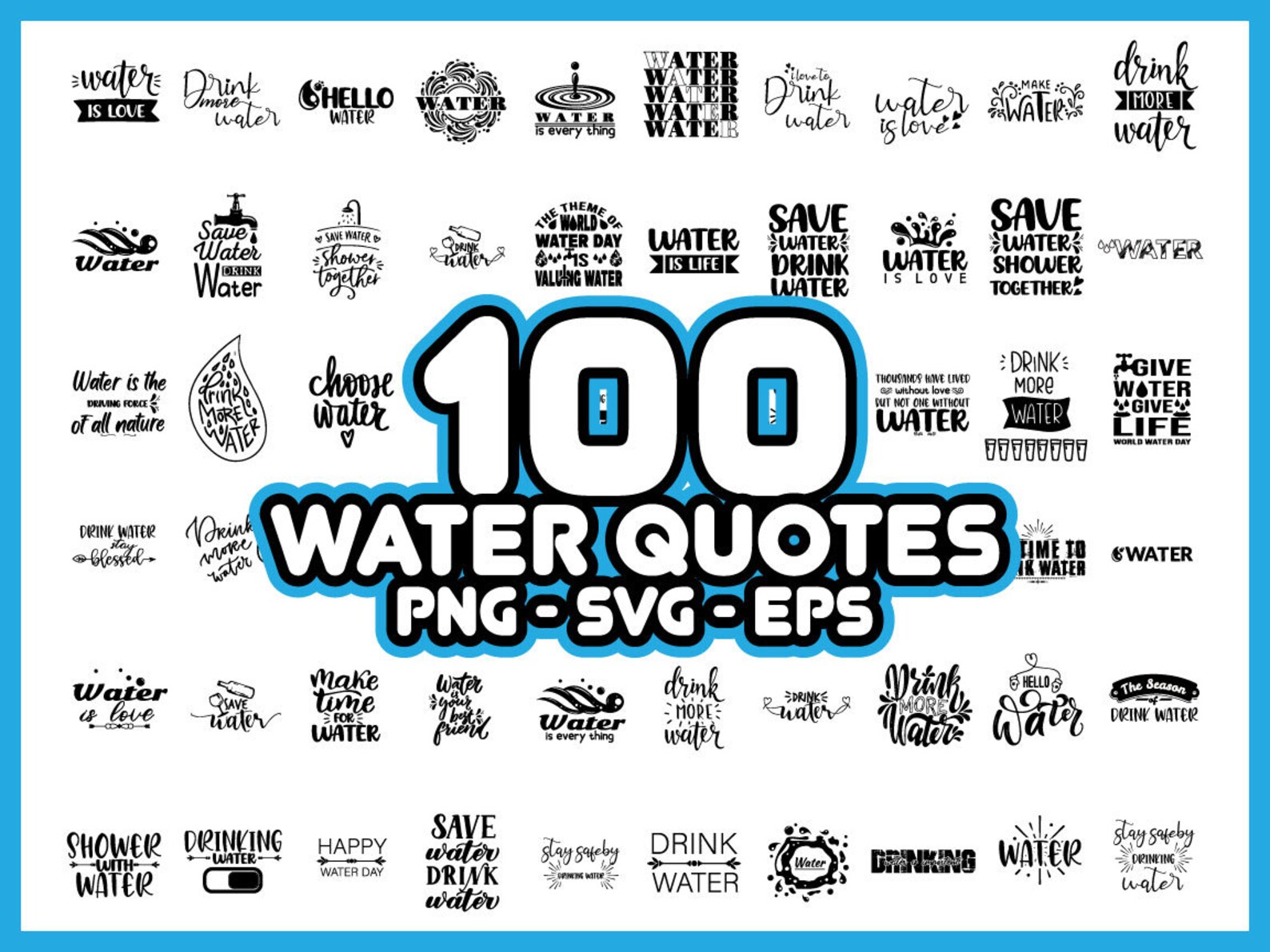 100 Water SVG Bundle, Water Quotes Svg, Water Svg Bundle, Funny Water ...