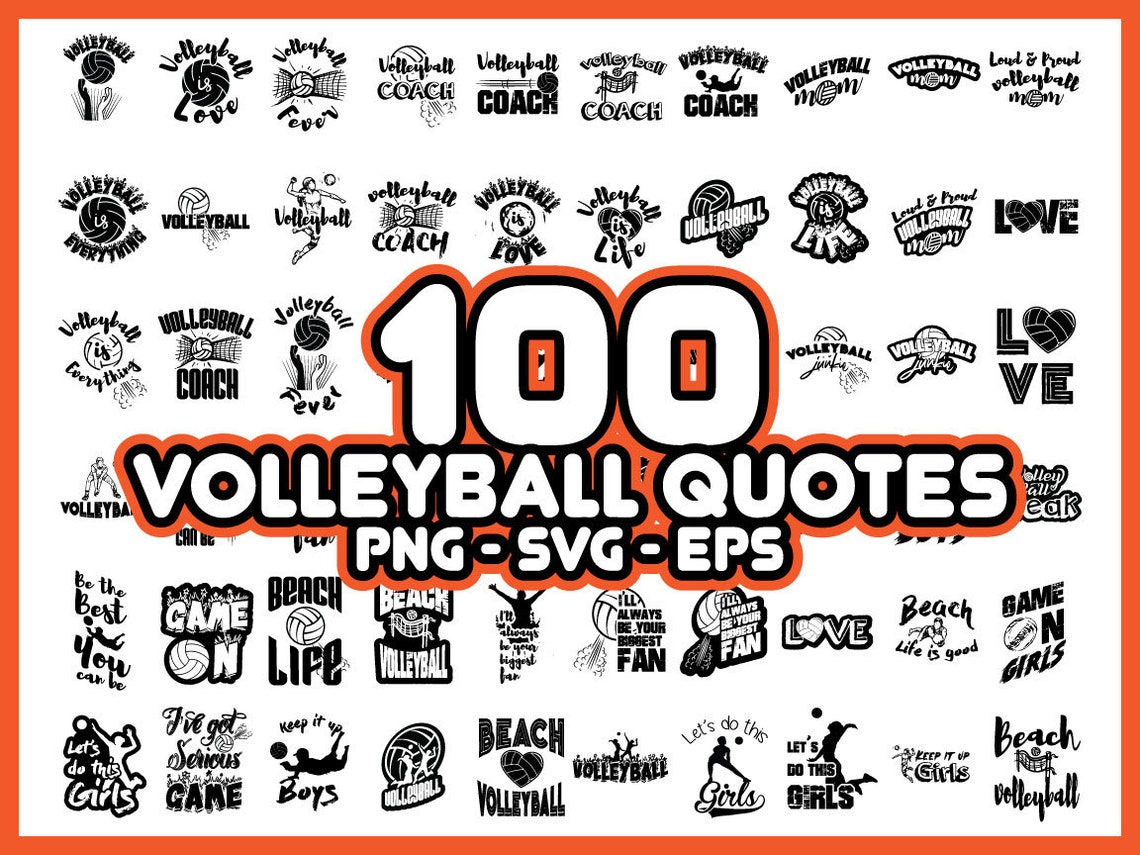 100 Volleyball Quotes SVG Bundle Volleyball Svg Volleyball - Etsy