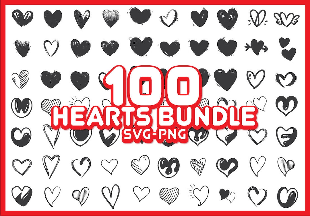 100 Heart SVG Bundle, Heart Svg, Heart Svg Design, Heart Svg Sticker ...