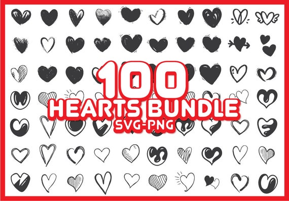 100 Heart SVG Bundle Heart Svg Heart Svg Design Heart Svg - Etsy