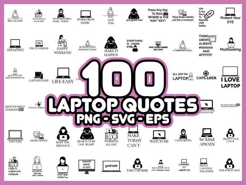 100 Laptop Quotes SVG Bundle, Laptop Svg, Laptop Svg Quote, Laptop Svg ...