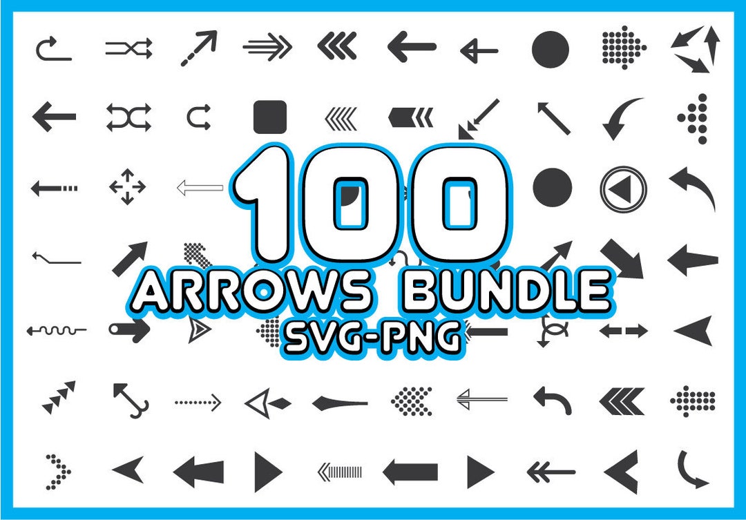 100 Arrows SVG PNG Bundle - Instant Download - Etsy