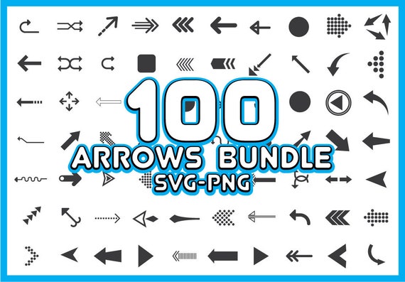 100 Arrows SVG PNG Bundle Instant Download | Etsy