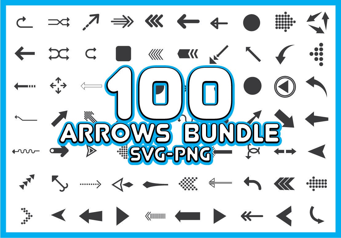 100 Arrows SVG PNG Bundle Instant Download - Etsy