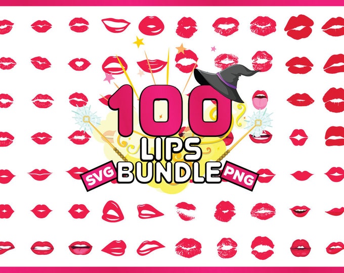 100 LIPS SVG BUNDLE, Dripping Lips Svg Graphic Bundle, Leopard Lips Svg ...