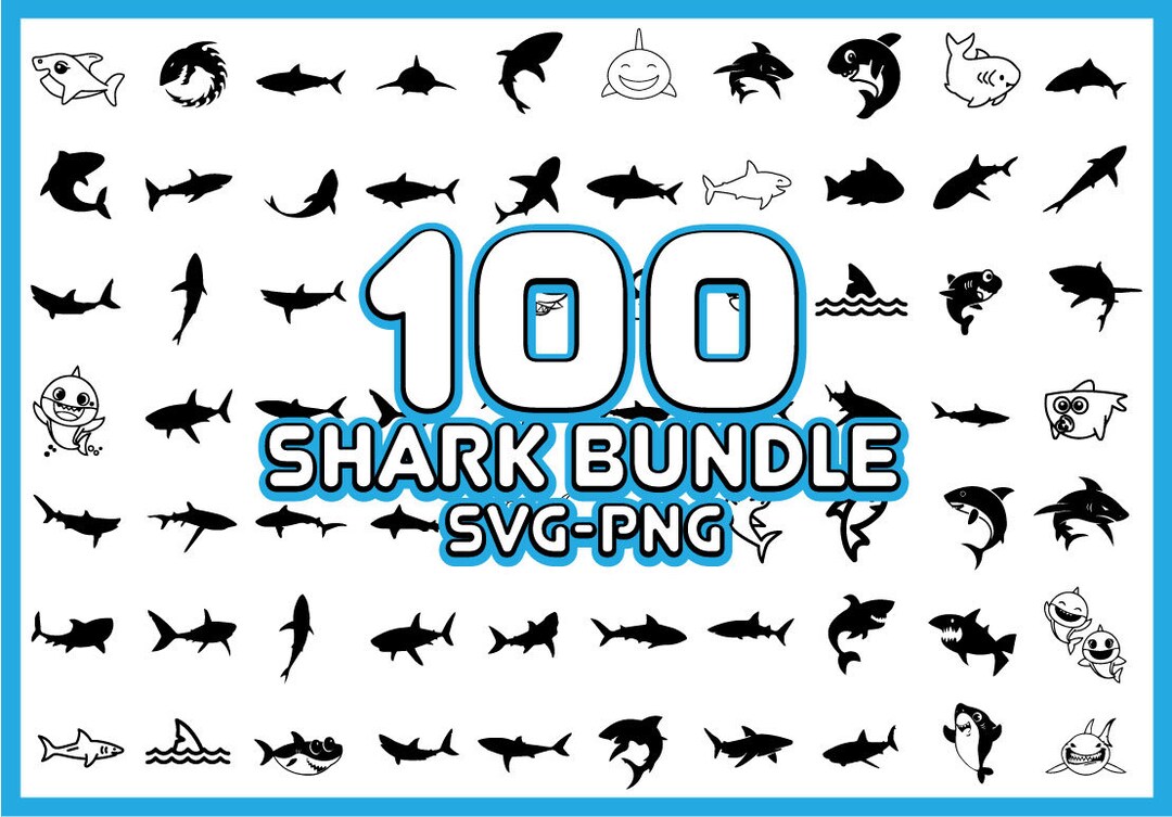 100 Shark SVG Bundle, Shark Svg, Shark Svg Bundle, Shark Svg Design ...