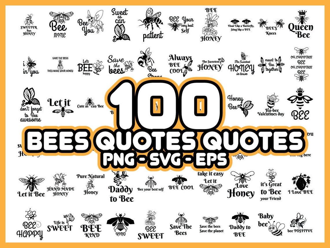 100 Bee SVG / PNG Bundle Instant Download - Etsy