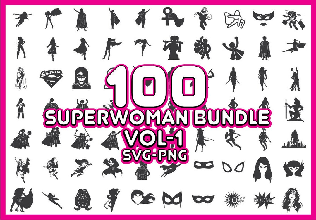 200 Super Women SVG PNG Bundle Designs - Instant Download - Etsy
