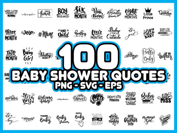 100 Baby Showers Sayings Quotes SVG PNG Bundle Instant - Etsy