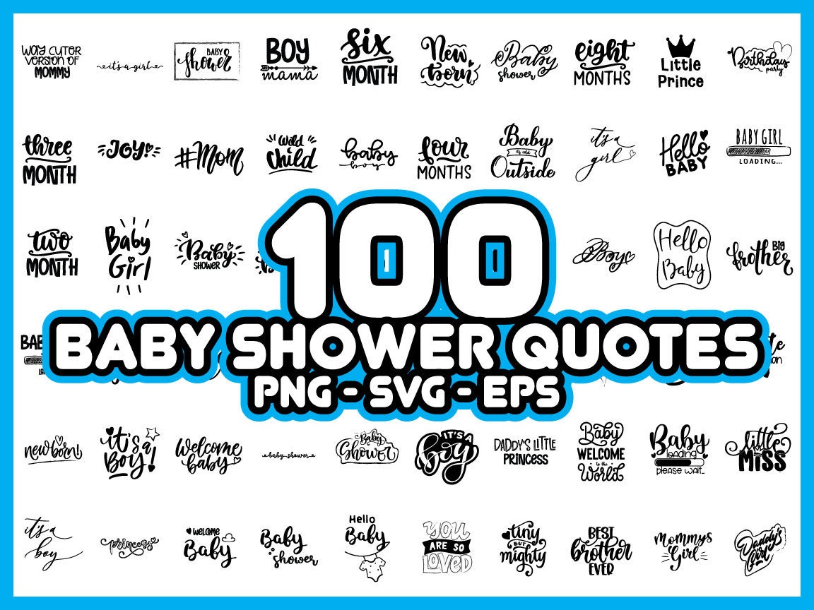 100 Baby Showers Sayings Quotes SVG PNG Bundle Instant Download - Etsy