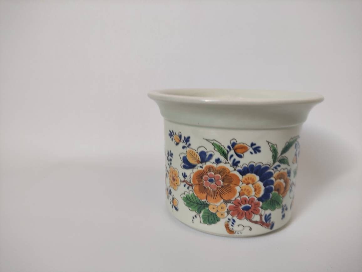 Polychrome Delft Vintage Plant Pot - Etsy