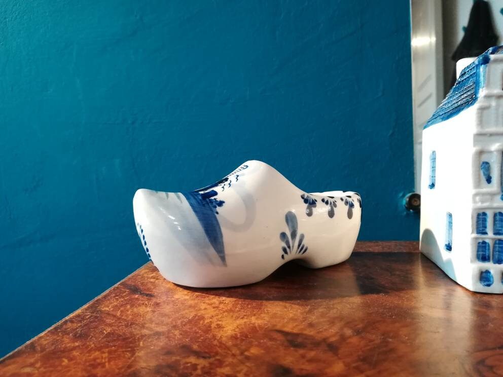Vintage Hand Painted Delft Blue Clog - Etsy