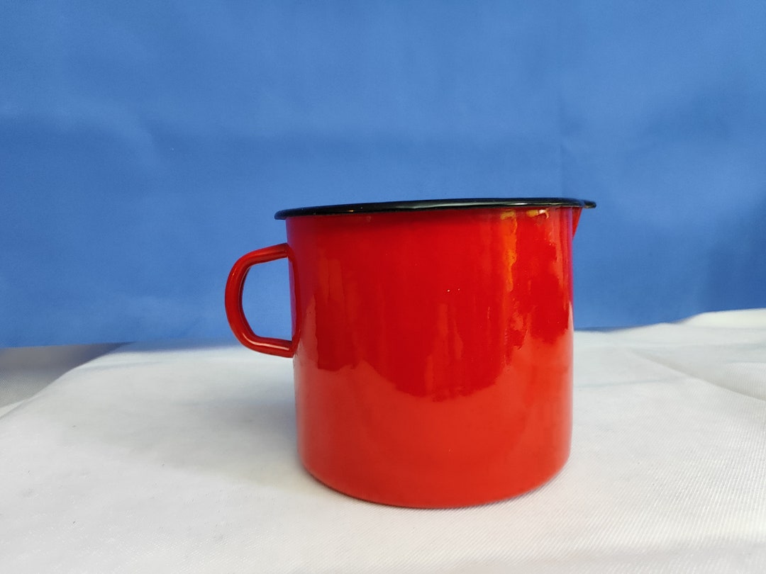 Vintage Romanian Red Enamel Measuring Cup With Original Sticker - Etsy