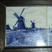 Vintage Large Wooden Frame With Two Delft Blue Tiles Depicting Dutch ...