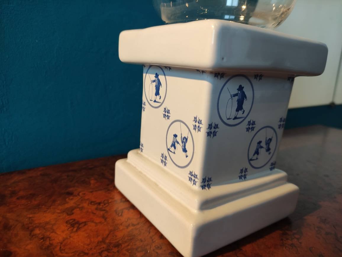 Delft Blue Style Ceramic and Glass Candle Holder - Etsy