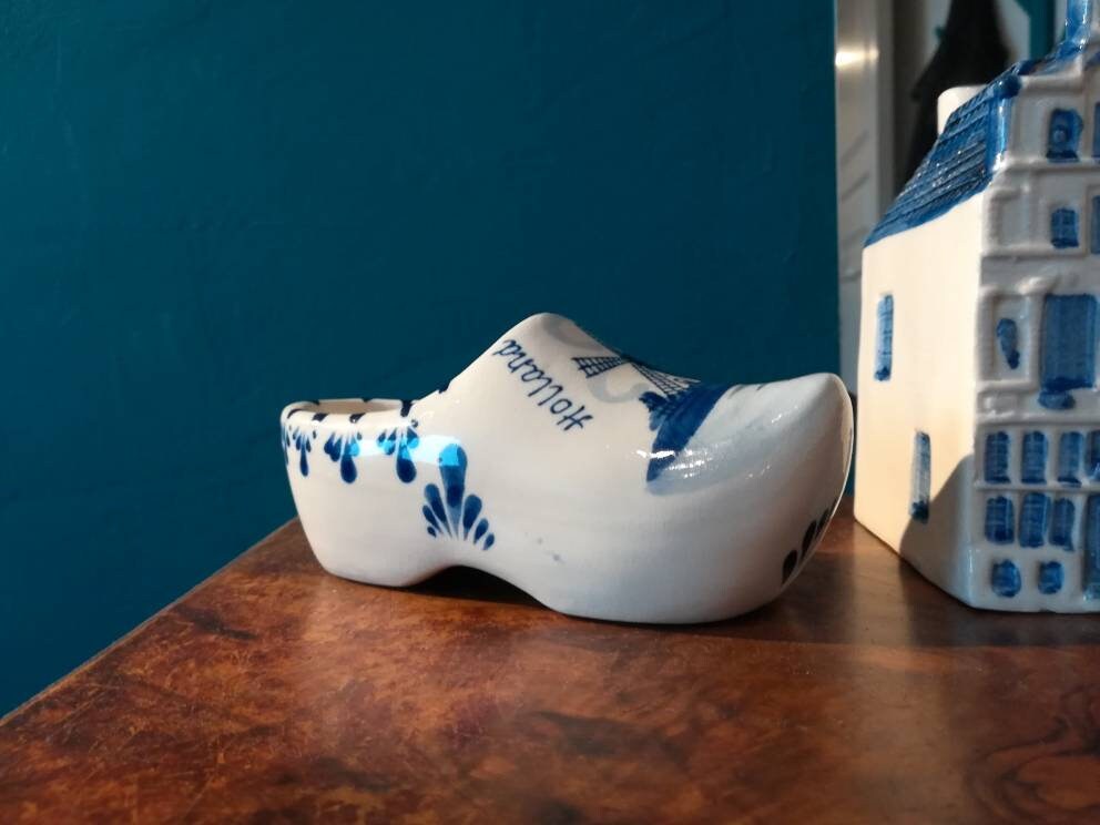 Vintage Hand Painted Delft Blue Clog - Etsy
