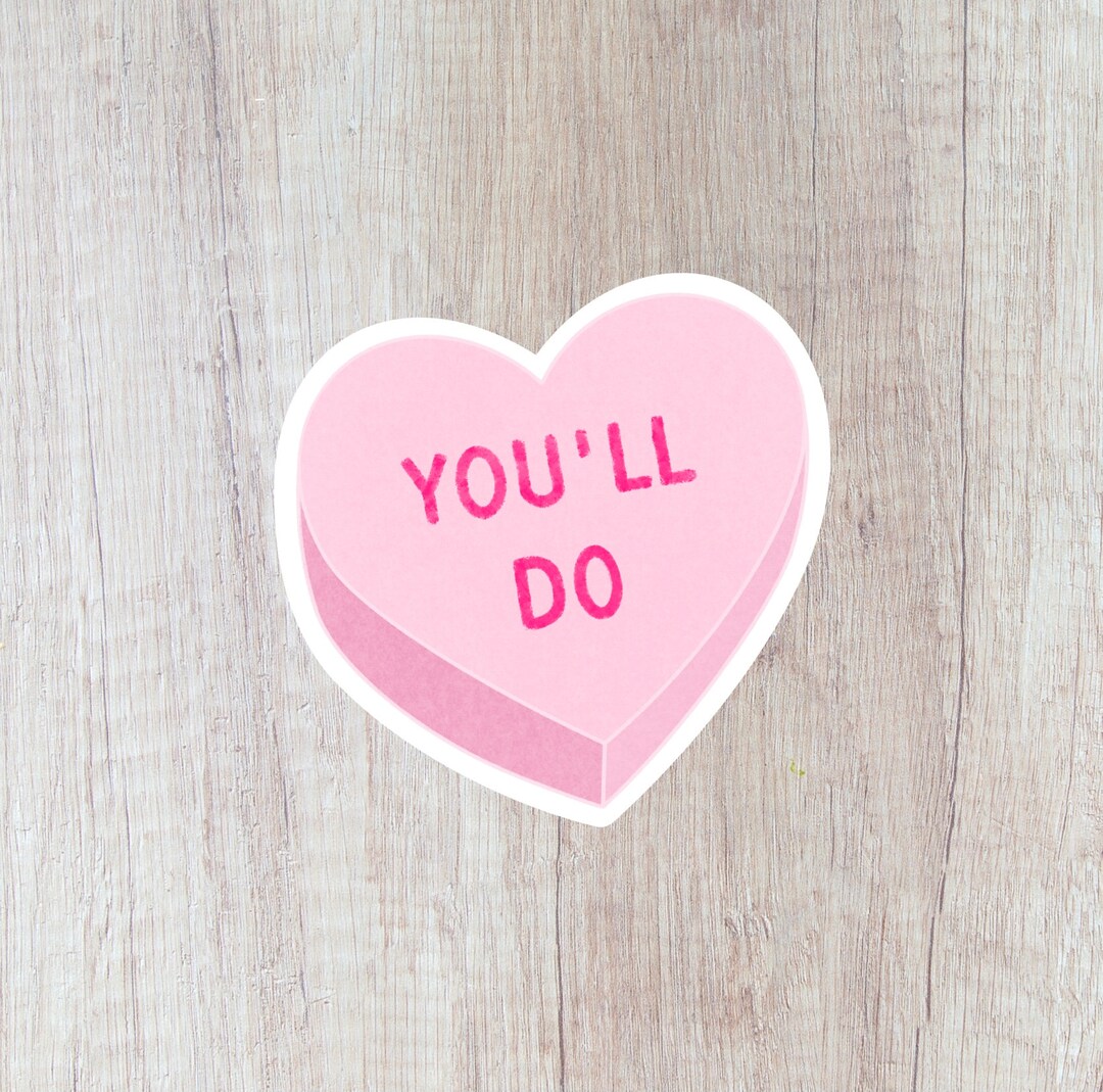 Single Candy Heart Sticker, Vinyl Sticker for Water Bottle, Laptop ...