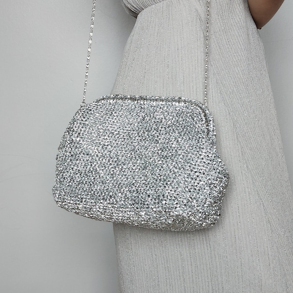 Silver Clutch Bag - Etsy