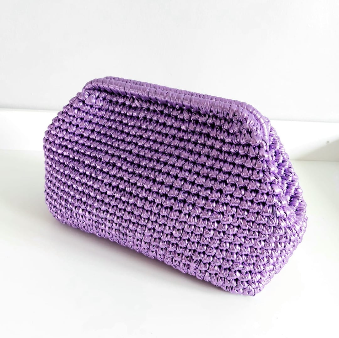 LILAC, Modern Lilac Metallic Handmade Clutch Bag for Women, Wedding Bag ...