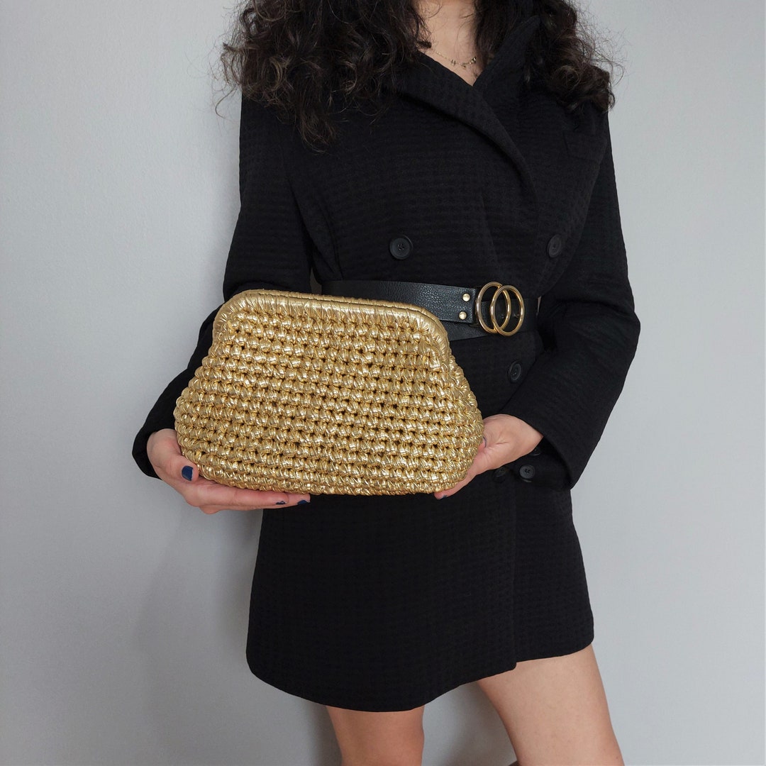 Gold Wedding Bag, Gold Evening Bag, GOLD Metallic Handmade Clutch Bag ...