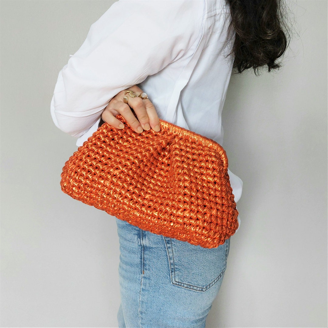 Orange Crossbody Bag, Orange Clutch Purse, Orange Clutch Bag, Wedding ...