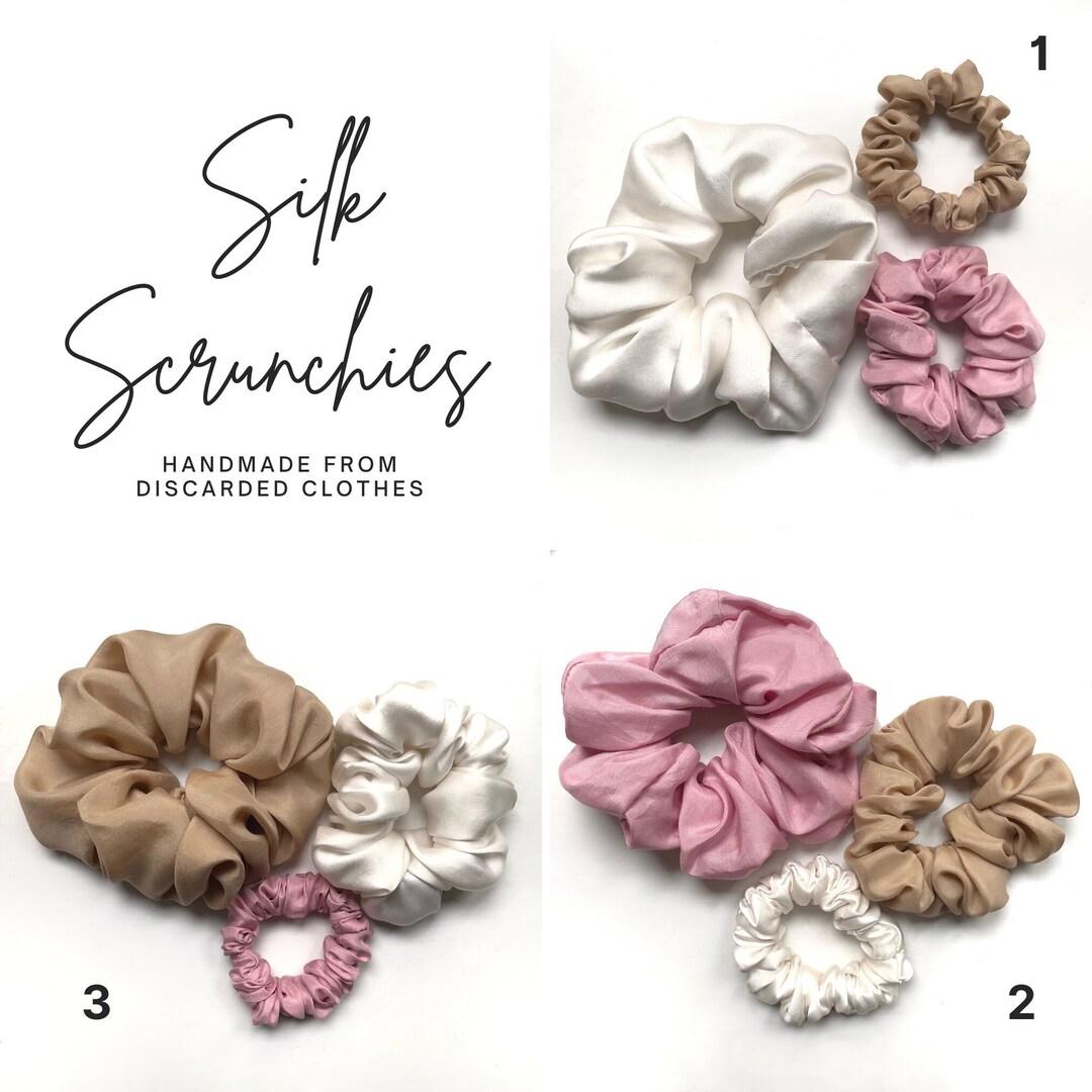 Seiden Scrunchies Upcycled 3er Set: Maxi Midi Mini - Etsy.de