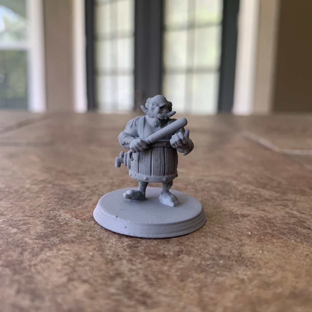 Hobbit/halfling Bartender in Barrel Miniature for Rpg/tabletop Games ...