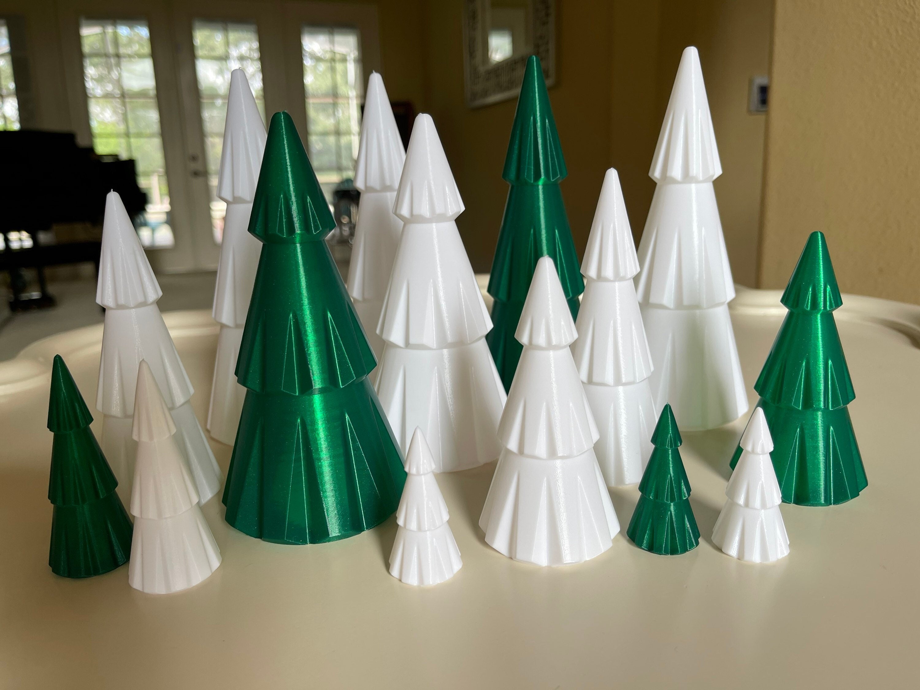 3D Printed Christmas Trees White Green Silver Gold 2 Styles 3 Sizes Available Christmas Decorations Etsy