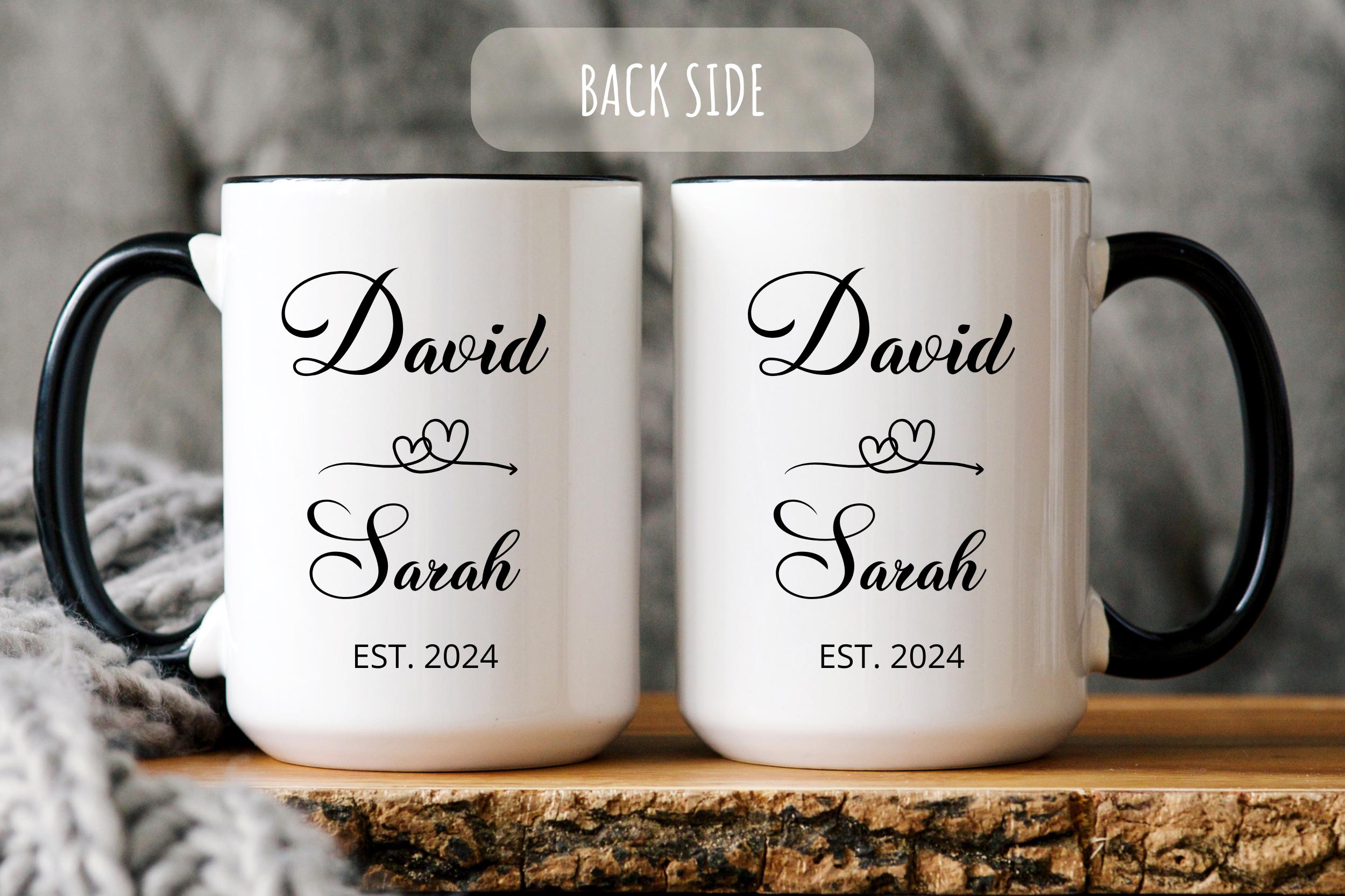 Custom Couple Coffee Mug Set, Personalized Mr Mrs Mug, Wedding Couple ...
