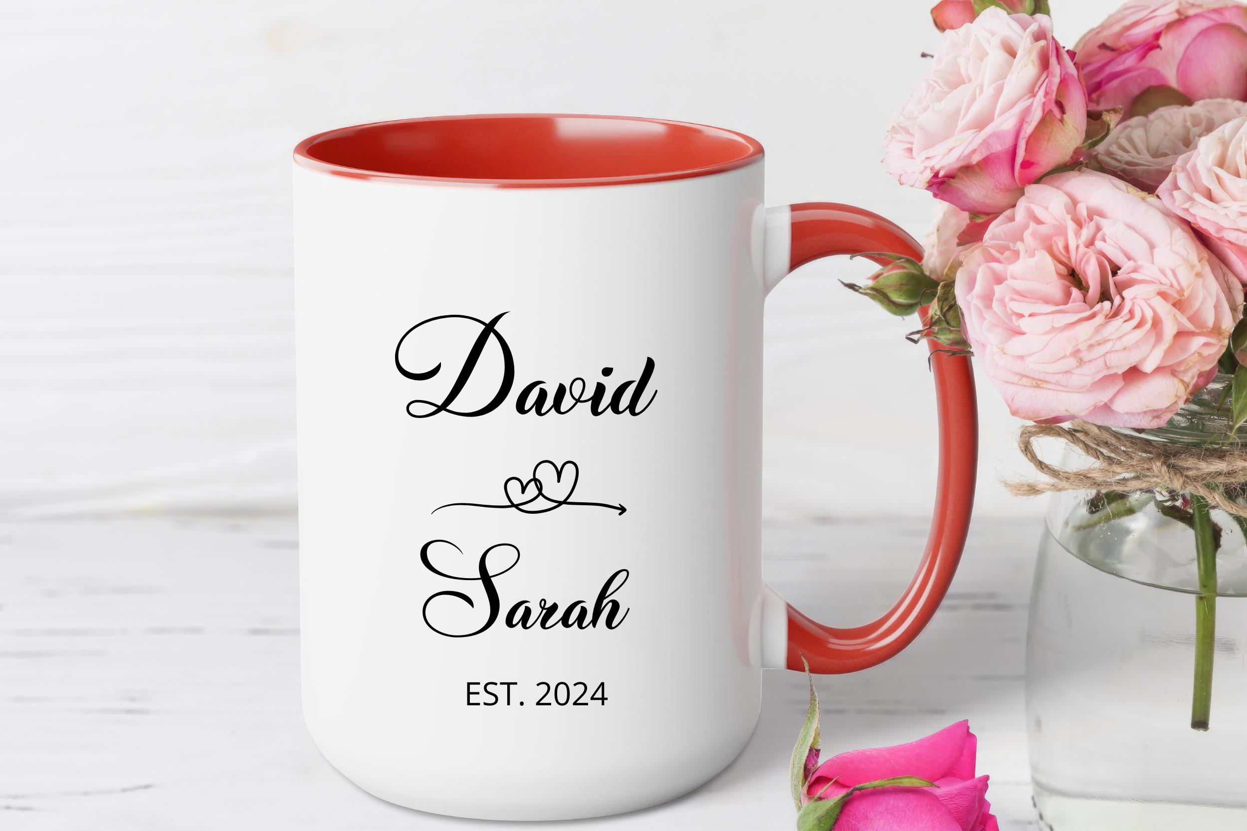 Custom Couple Coffee Mug Set, Personalized Mr Mrs Mug, Wedding Couple ...