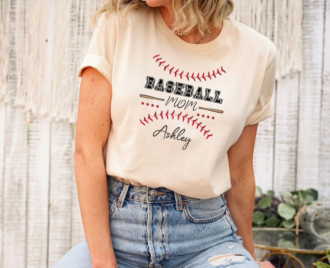 Custom Baseball Mom Shirt With Name, Personalized Baseball Mama Shirt ...