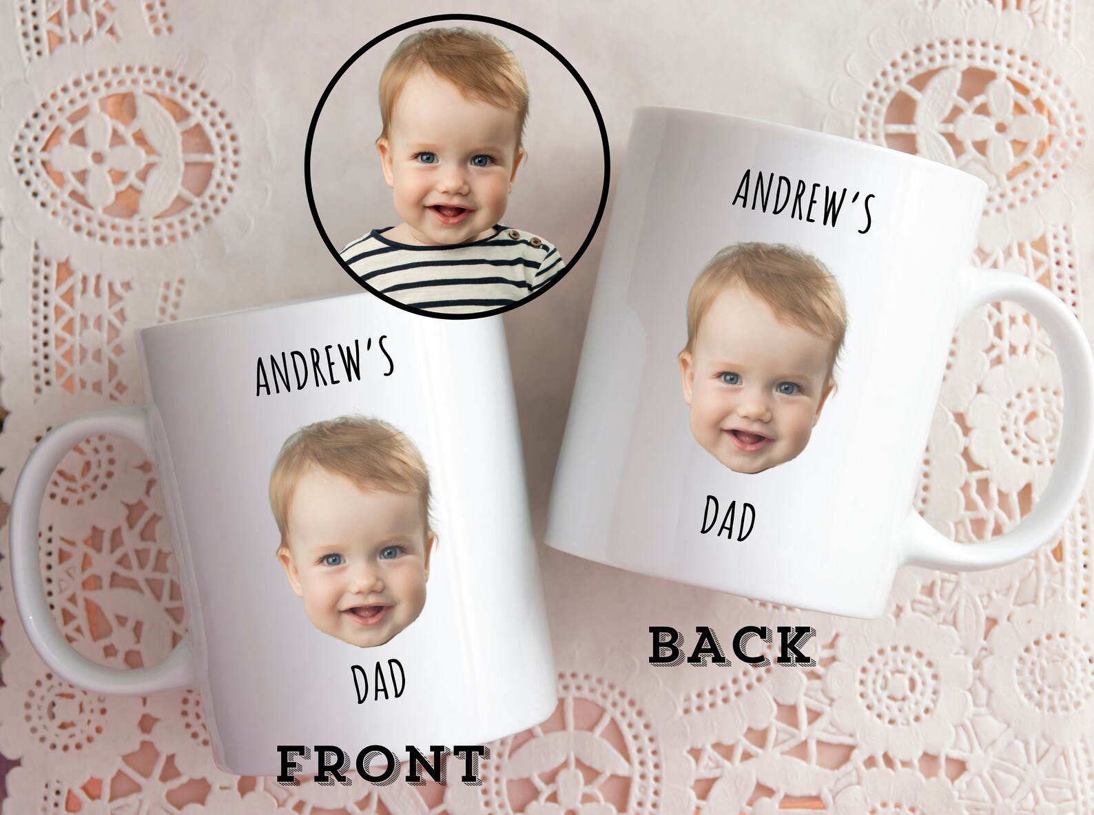 Custom Baby Photo Mug, Custom Baby Face Mug, Personalized Baby Mug ...