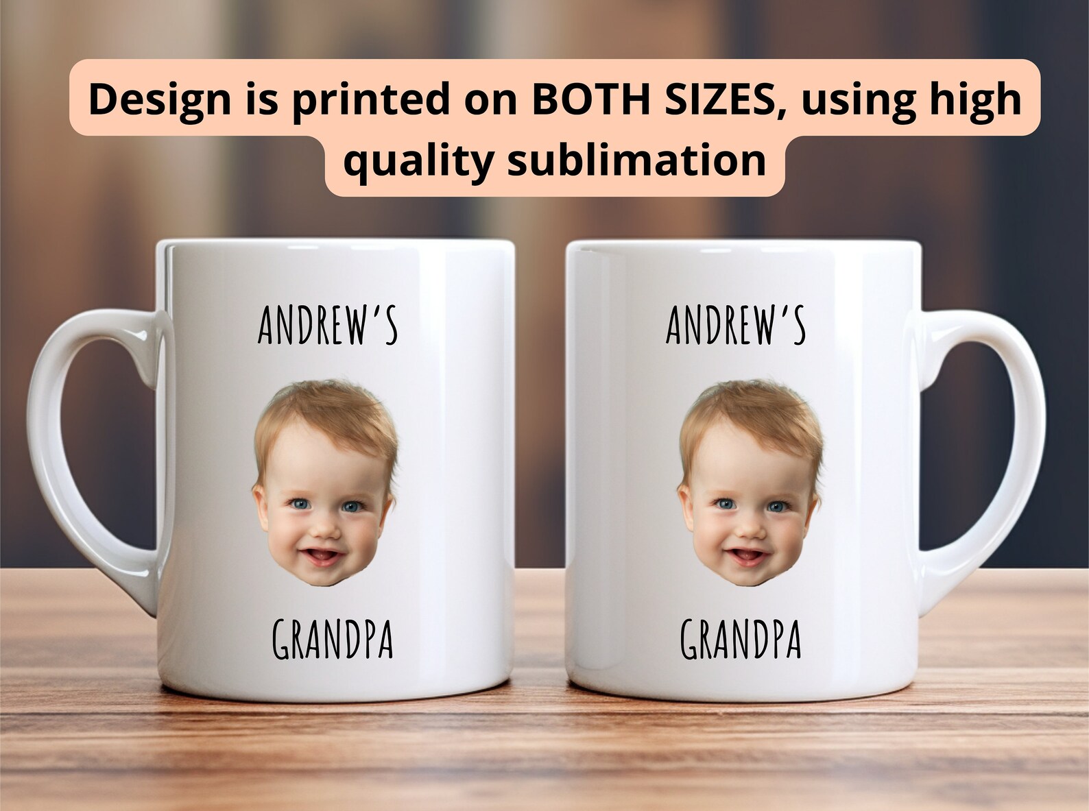 Custom Baby Photo Mug, Custom Baby Face Mug, Personalized Baby Mug ...