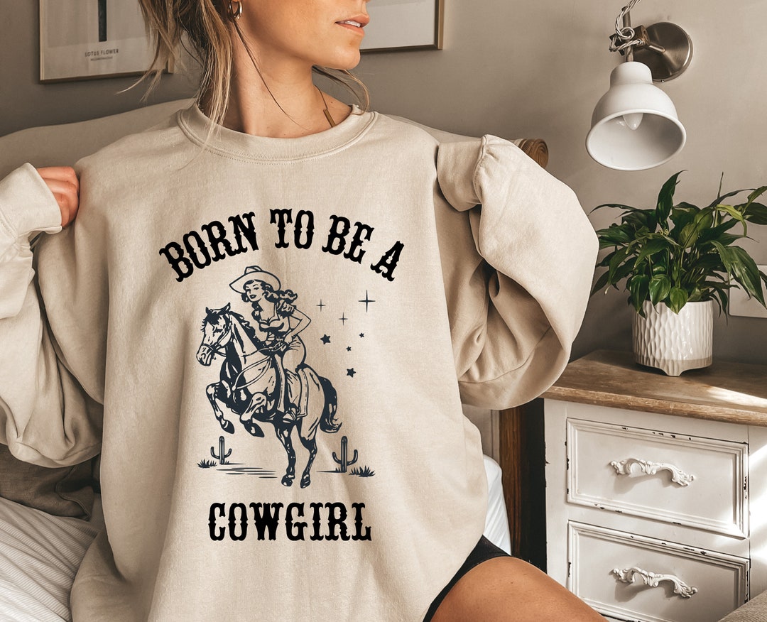 Western Cowgirl Sweatshirt, Vintage Western Cowgirl Sweater, Wild West ...