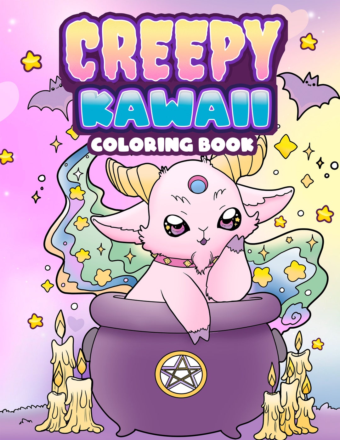 Creepy Kawaii Coloring Book, Pastel Goth Coloring Book, Adult Coloring ...