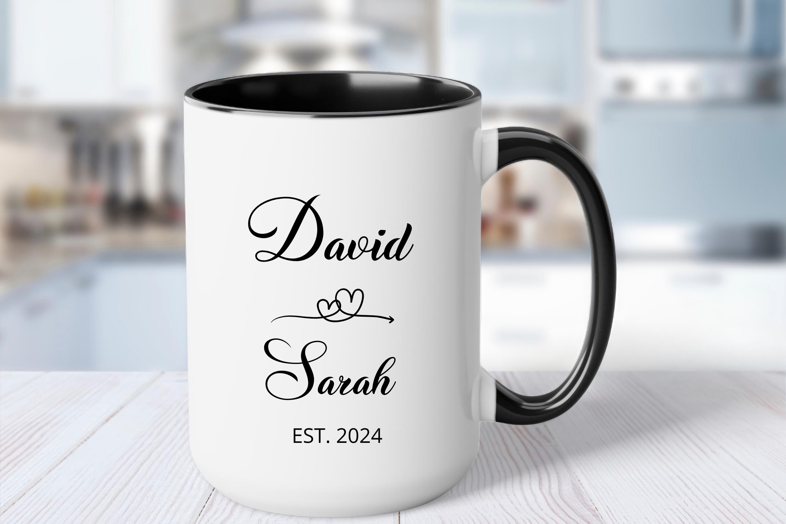 Custom Couple Coffee Mug Set, Personalized Mr Mrs Mug, Wedding Couple ...