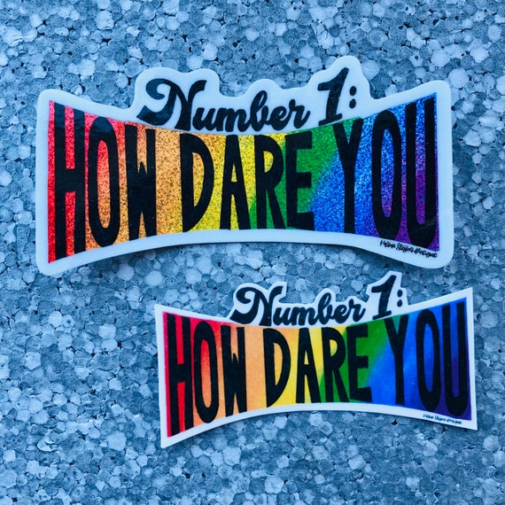 Mindy Kaling the Office how Dare You Rainbow Sticker in - Etsy