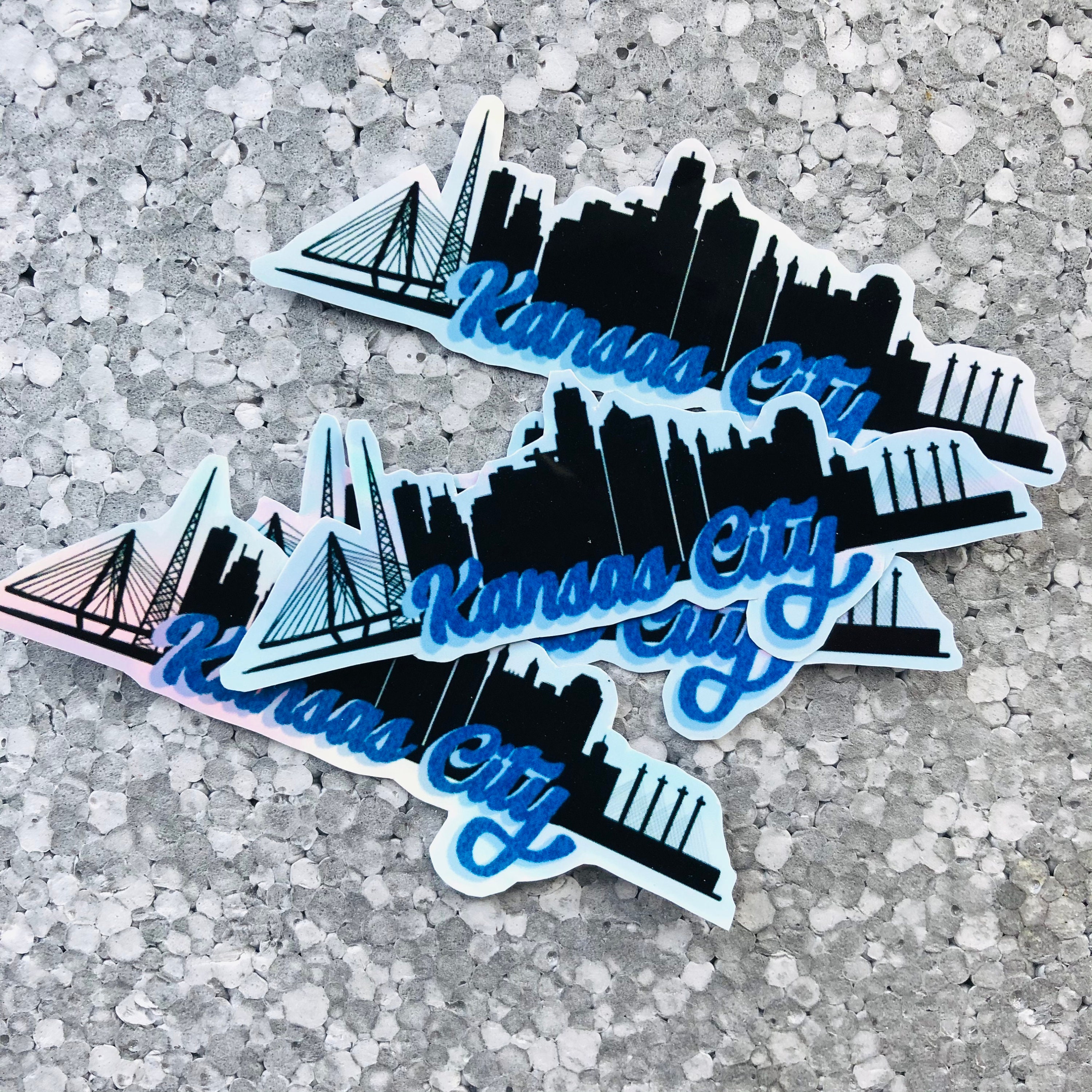 Kansas City Skyline Holographic Sticker KC Sticker KCMO | Etsy
