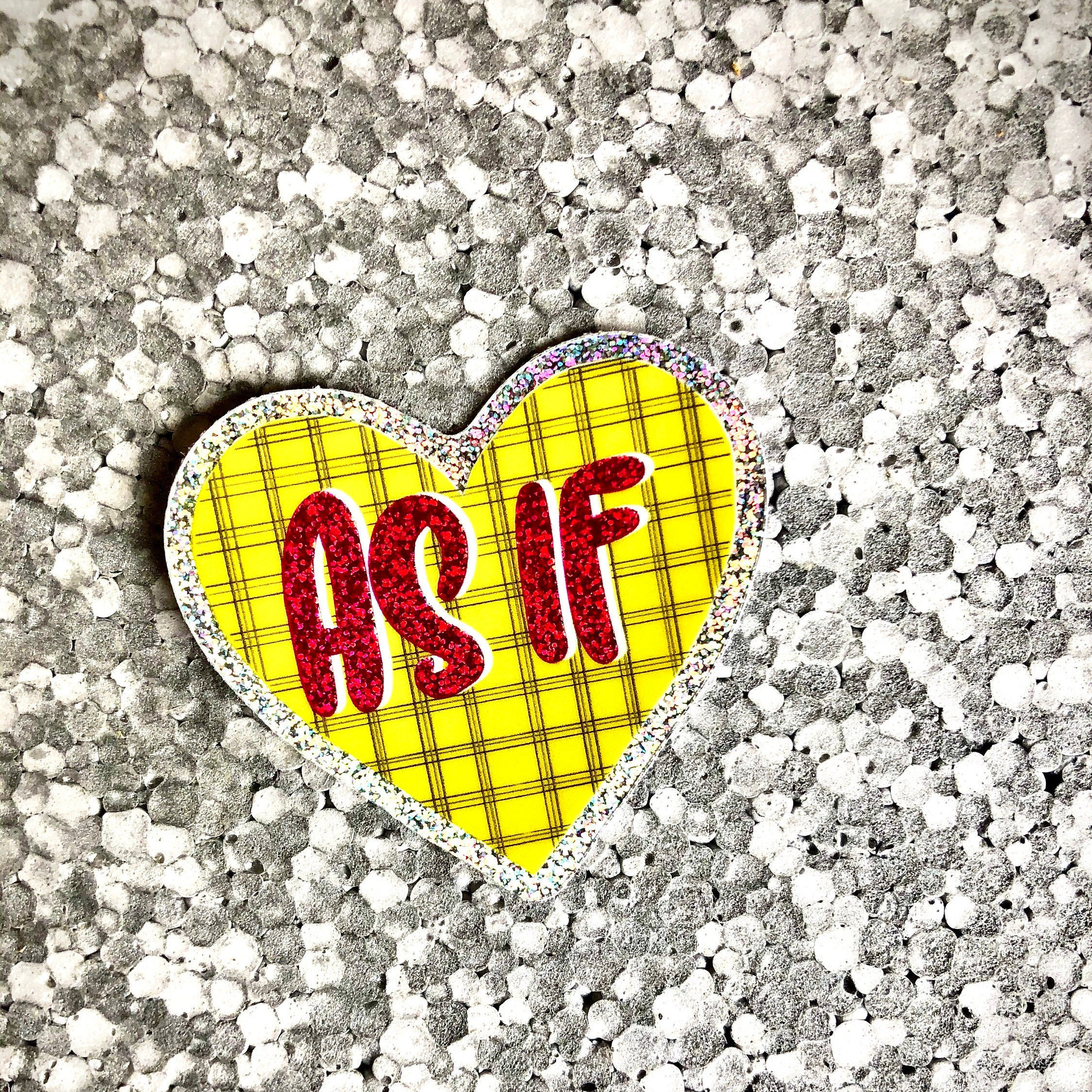 Clueless Cher As if yellow plaid heart sticker | Etsy