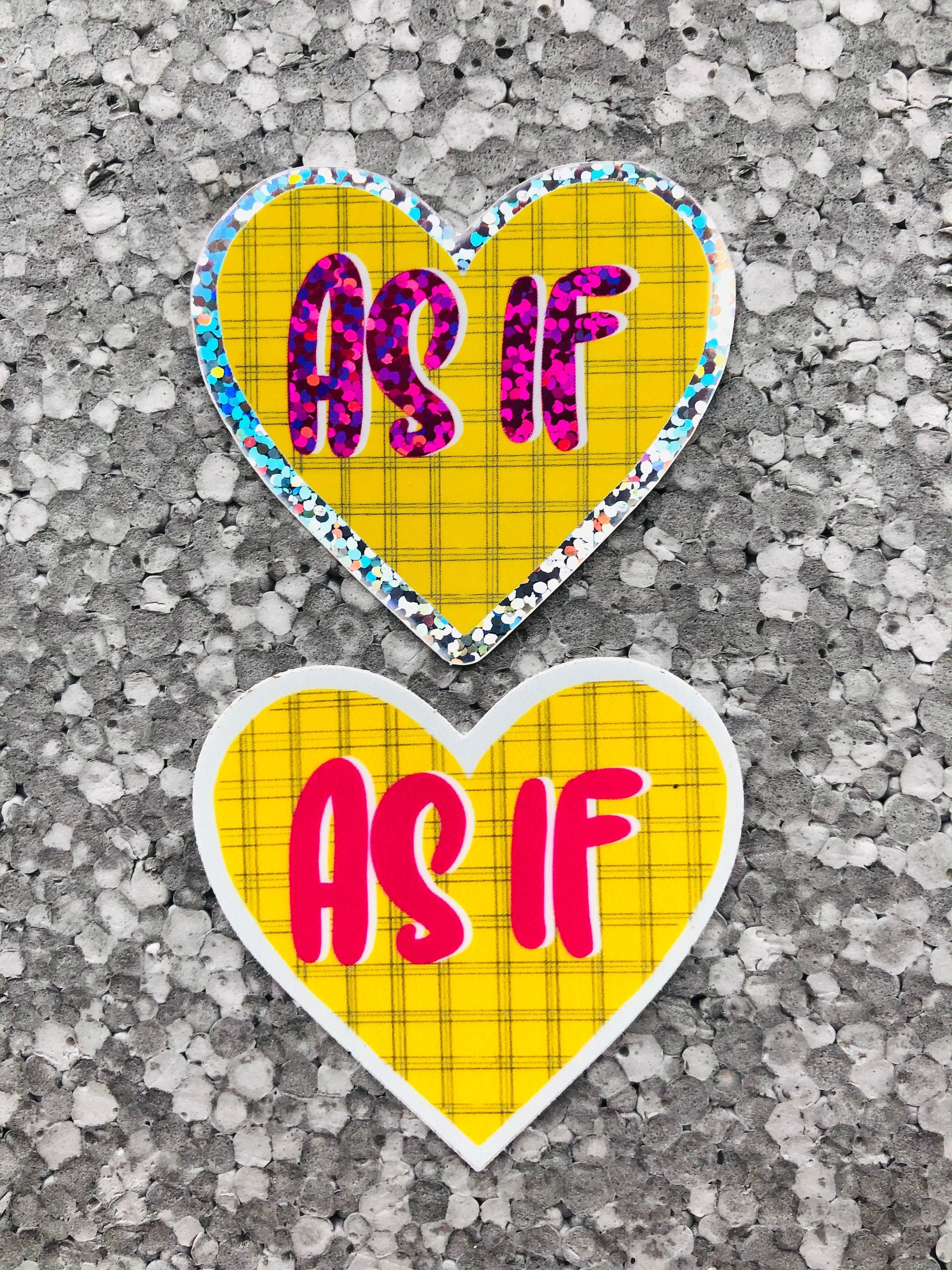 Clueless Cher As if yellow plaid heart sticker | Etsy