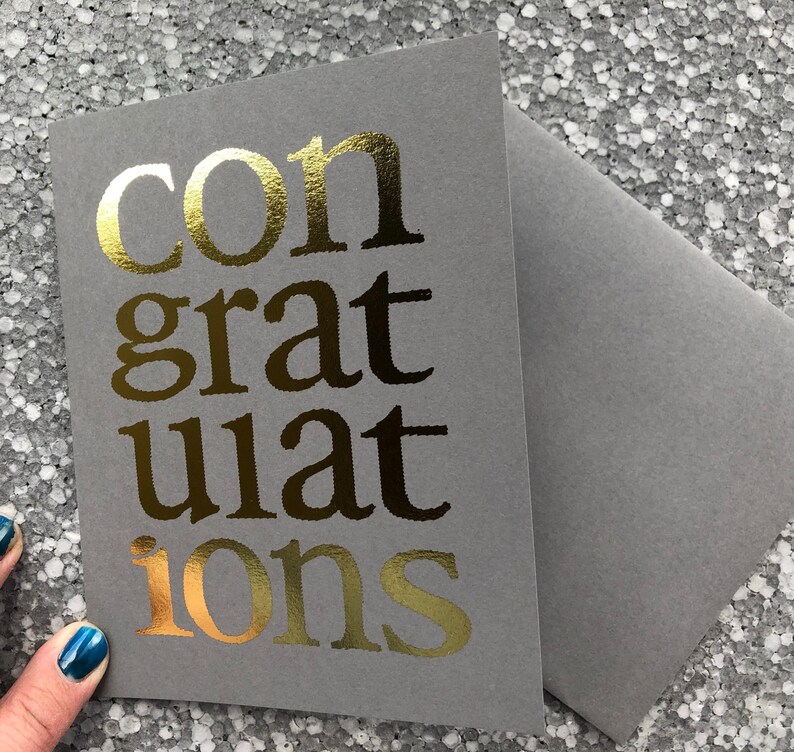 Gold Foil Congratulations Card for Graduation New Job - Etsy
