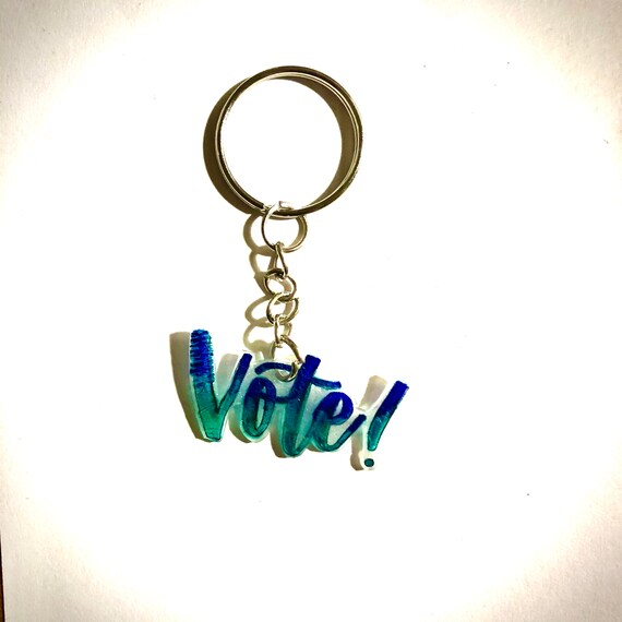 Handmade Vote Keychain Variety of Colors Cursive or Block - Etsy