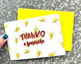 Cute Thank You Card Thanks a Bunch Banana - Etsy