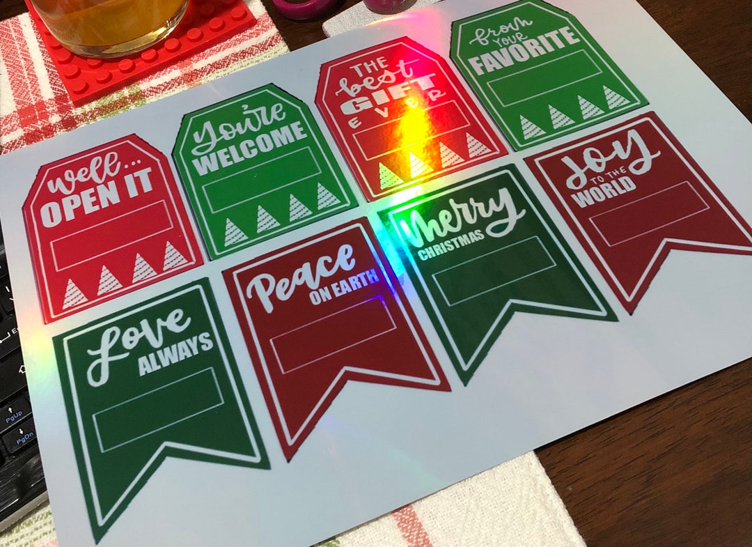 Holographic Christmas Sticker Labels Set— Sweet & Snarky Holiday To ...