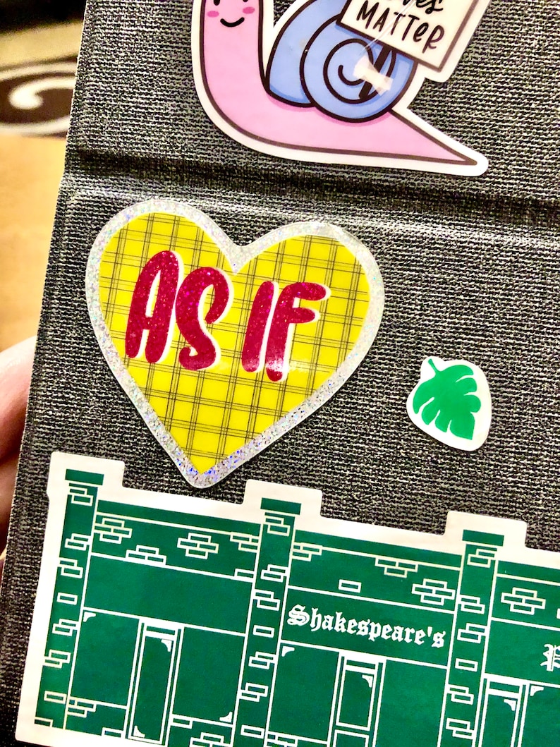 Clueless Cher “as If” Yellow Plaid Heart Sticker - Etsy